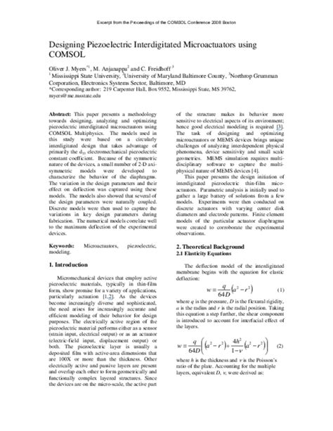 Pdf Designing Piezoelectric Interdigitated Microactuators Using
