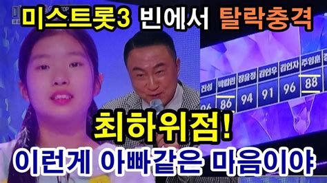 미스트롯3 빈예서 탈락원인 충격적인 점수 최하점 마스터 탑7 최종순위 오유진 정서주 배아현 미스김 Youtube