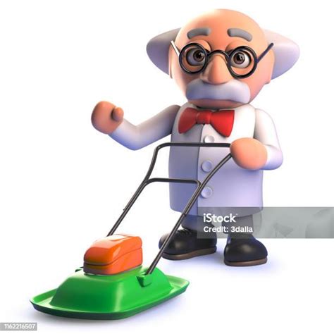 호버 잔디 깎는 기계를 사용하여 만화 3d 미친 과학자 캐릭터 과학에 대한 스톡 사진 및 기타 이미지 과학 과학자 교사 교육 관련 직업 Istock