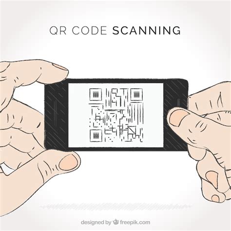 Free Vector Person Scanning Qr Code Background