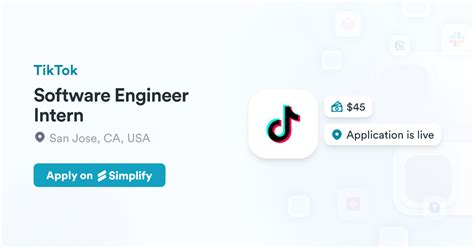 Software Engineer Intern Tiktok Simplify Jobs