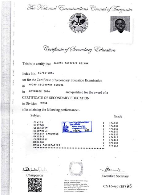 Certificate Of Secondary Education Pdf