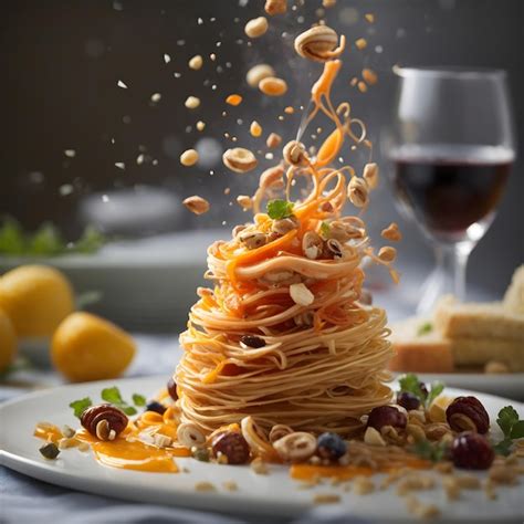 Premium Ai Image Dynamic Food Photography Capturing Action With Fast