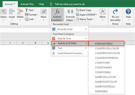easily sum count average visible cells rows or columns only in excel