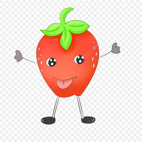 빨간 딸기 만화 일러스트 과일 과일 일러스트 음식 일러스트 Png 일러스트 및 Psd 이미지 무료 다운로드 Pngtree