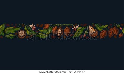 cocoa border vector vintage pattern dark stock vector royalty free 2235571177 shutterstock