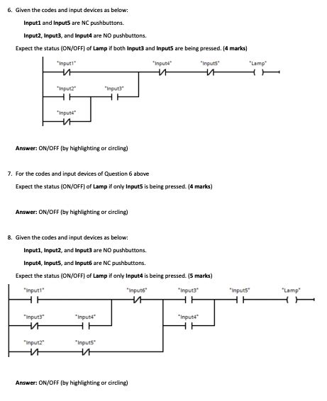 Solved 6 Given The Codes And Input Devices As Below Input1