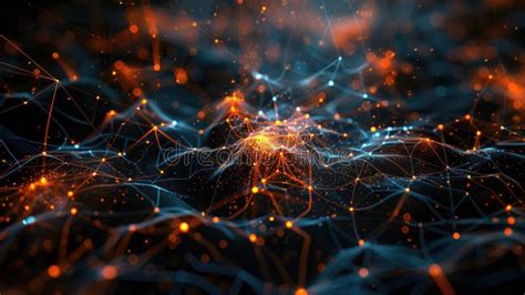 Futuristic Neural Network With Glowing Interconnected Nodes Representing Hightech Ai Innovation