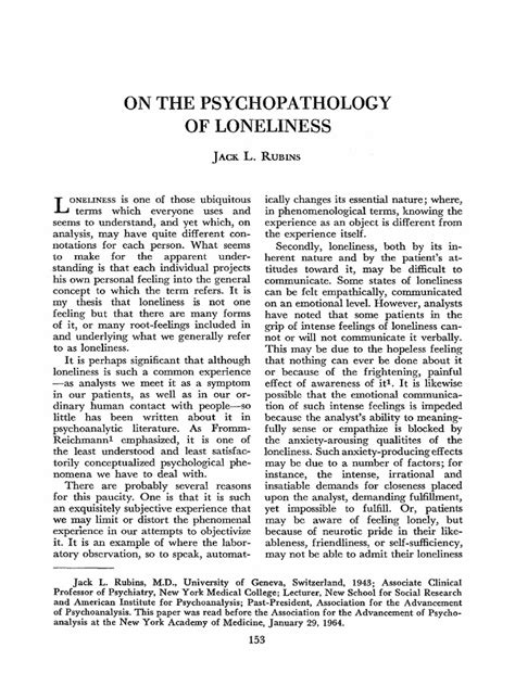 Rubins 1964 Pdf Loneliness Psychoanalysis Rubins 1964 Pdf Loneliness Psychoanalysis