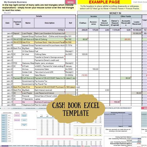 Cash Book Excel Template For Efficient 1 Bank Account Management Ideal For Small Business