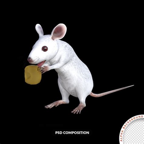 Premium Psd White Mouse 3d Rendering