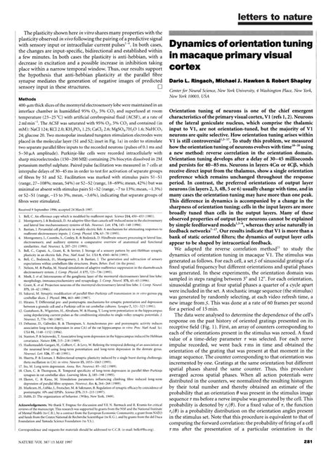 Pdf Dynamics Of Orientation Tuning In Macaque Primary Visual Cortex