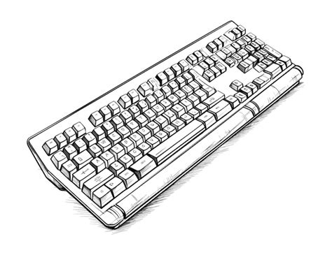 Ilustración de vector de teclado de juego dibujado a mano Vector Premium