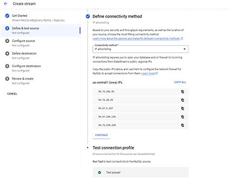 realtime data sync using gcp datastream