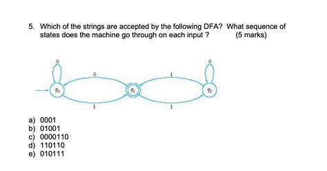 Solved 5 Which Of The Strings Are Accepted By The Following