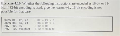 solved exercise 4 10 whether the following instructions are