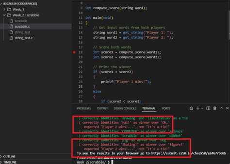 week 2 lab 2 check50 shows errors but when i run my code in the debugger the results are