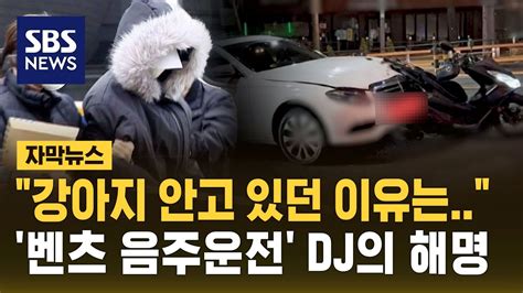 강아지 안고 있던 이유는 벤츠 음주운전 Dj 옥중 사과 자막뉴스 Sbs Youtube