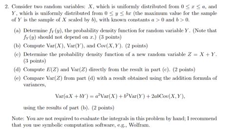 Solved 2 Consider Two Random Variables X Which Is