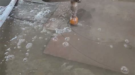 워터젯 가공사례 201 물속에서 쇠를 자른다 절단백화점 모아커팅에 문의하세요 Youtube