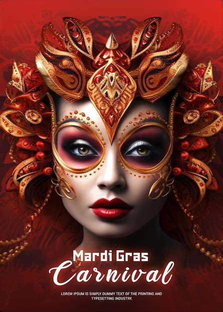Mardi Gras Carnival Poster Template Premium Ai Generated Psd