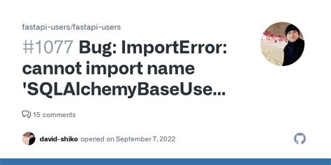 Bug Importerror Cannot Import Name Sqlalchemybaseusertableuuid From Fastapiusersdb