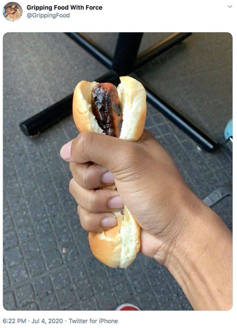 Hot Dog Gripping Food With Force Know Your Meme
