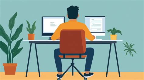 Professional Programmer Working At Home Office Desk Premium Ai