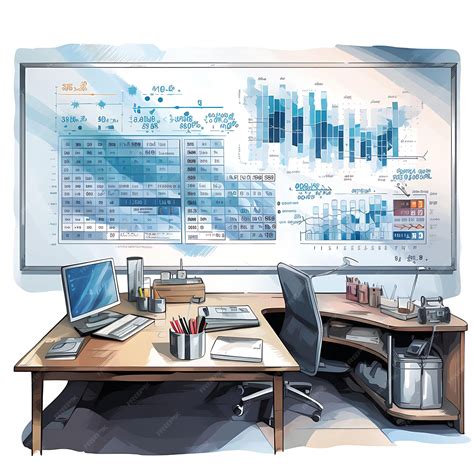 Premium Ai Image Watercolor Data Analyst Room With Data Visualization Charts Mathematica