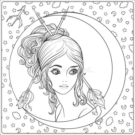 Boogschutter Boogschutter Een Jong En Mooi Meisje In De Vorm Van Een Vector Illustratie