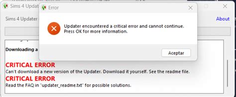 Critical Error Sims 4 Updater Rpiratedgames