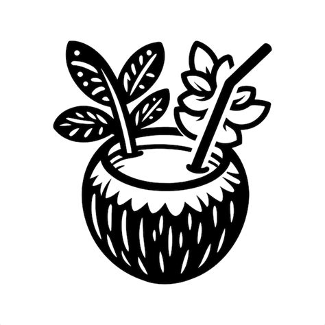 Coconut Cocktail Svg Premium Ai Generated Vector