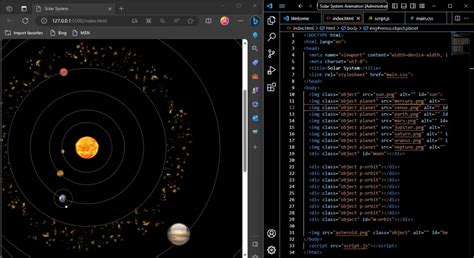 Planets Animated Solar System Using Html CSS Javascript Exnrt