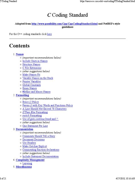 c coding standard pdf c programming language control flow