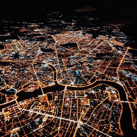 Питер с высоты ночной город с огнями