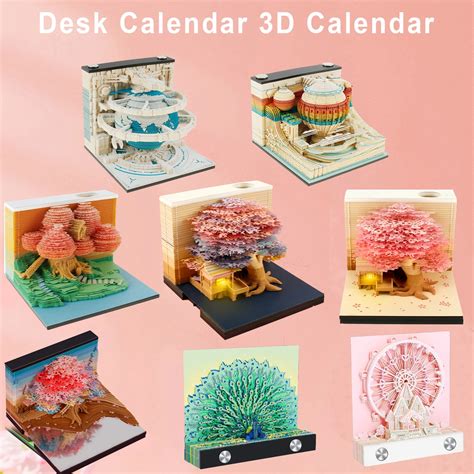 3d Memo Pad Paper Carving Notes 2024 Calendar Memo Pad With Led Light