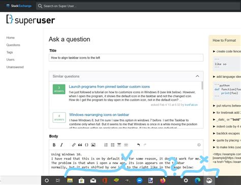 Windows 10 How To Align Taskbar Icons To The Left Super User