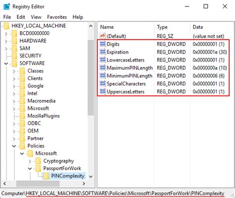 Change PIN Complexity Requirements Policy In Windows Password Recovery