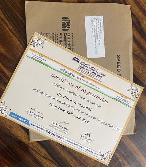 Cs Suresh Mandal Acsi Uk On Linkedin Received A Certificate Of Appreciation For Moderating A