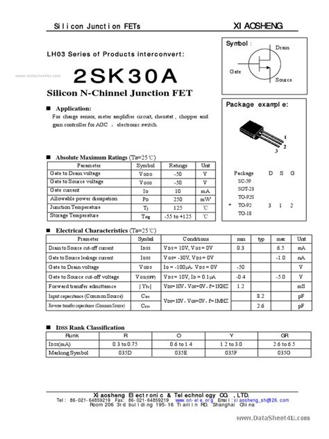 K30a Pdf Pdf Field Effect Transistor Semiconductor Devices