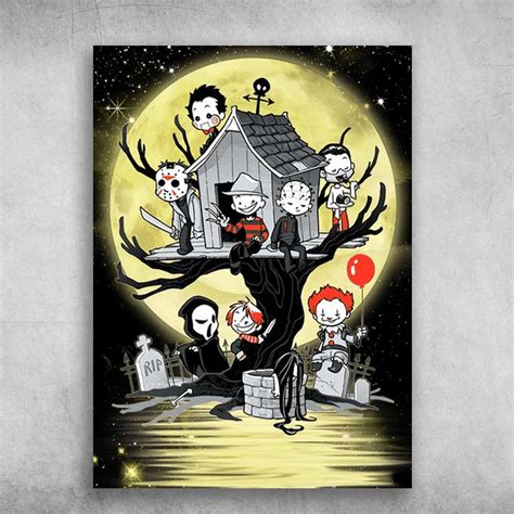 Horror Movie Halloween Night Freddy Krueger Ghostface Jason Voorhees Pennywise 11 X 17