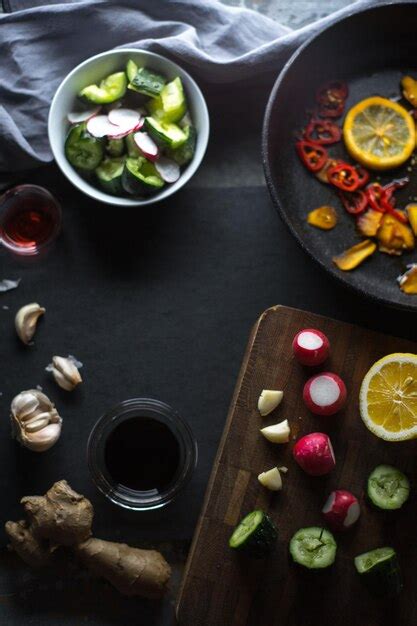 Premium Photo Tableware Ginger And Vegetables For Making Sushi Free