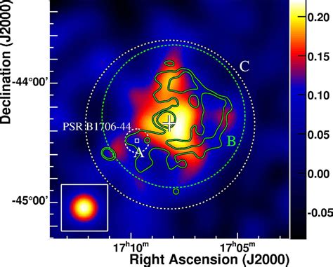 Left Image Of The Vhe γ Ray Excess In Units Of γ Rays Arcmin −2