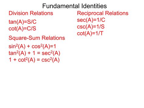 T3 Analytic Trigonometry And Trig Formulas Pptx