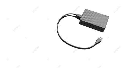 External Hard Drive With Usb Cable For Portability On White Background Photo And Picture For