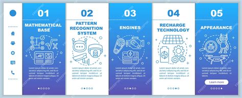 Premium Vector Technology In Robotics Onboarding Mobile Web Pages Vector Template