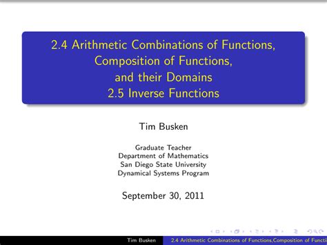24 Arithmetic Combinations Of Functions Composition