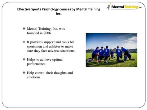Effective Sports Psychology Courses By Mental Training Inc