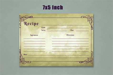 Retro Recipe Card Template Editable Recipe Card Template Printable
