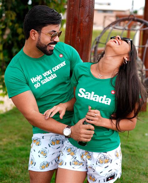 Kit Com 2 Camisetas Casal Hoje Vou Comer SÓ Salada
